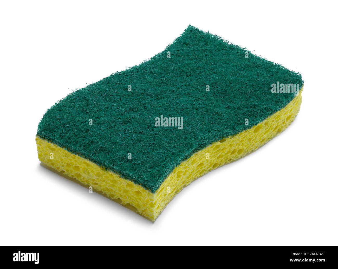 Green Scrubbing Pad Sponge Angle View Isolated on White Stock Photo - Alamy