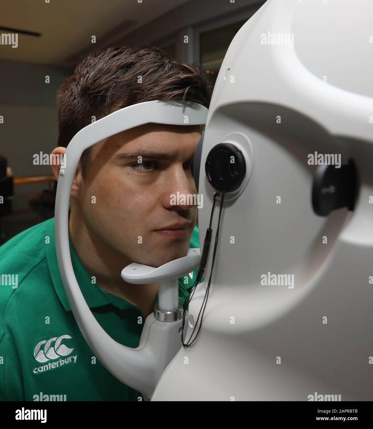 Ireland's Dave Heffernan receives an eye test by Specsavers at the ...