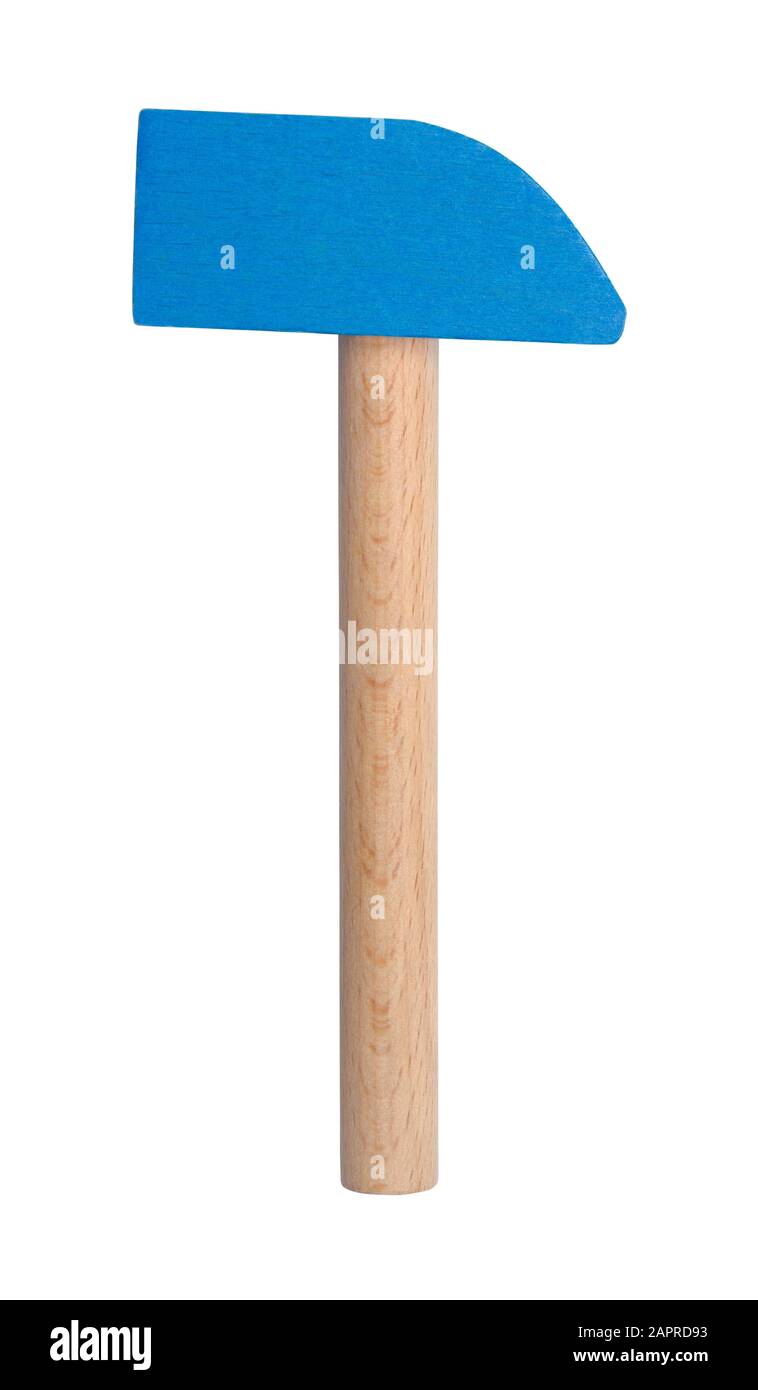 Wood Toy Hammer Isolated on White Background Stock Photo - Alamy
