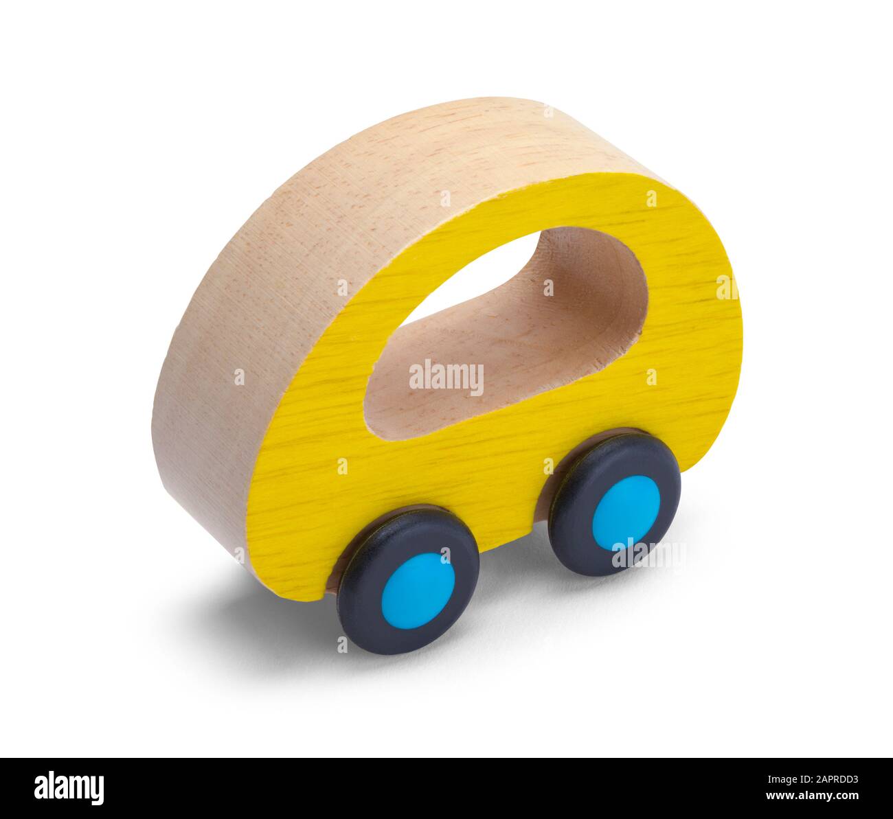 Wood Toy Car Isolated on White Background Stock Photo - Alamy