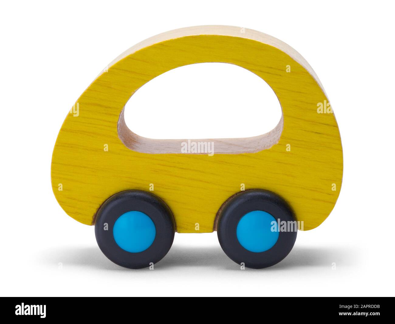 Wood Toy Car Side View Isolated on White Background Stock Photo - Alamy
