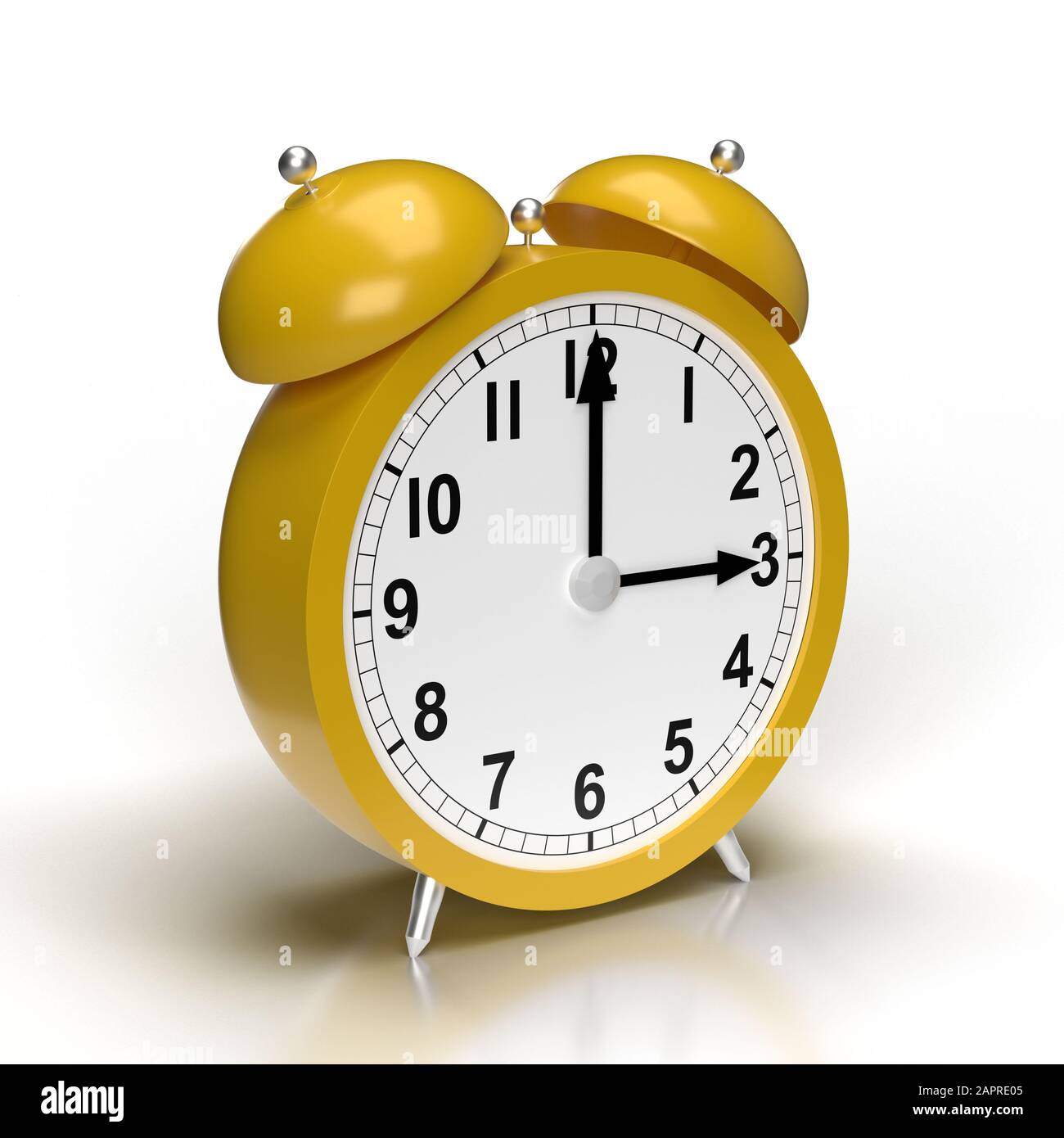 Abstract alarm clock on white background. 3D rendering Stock Photo - Alamy