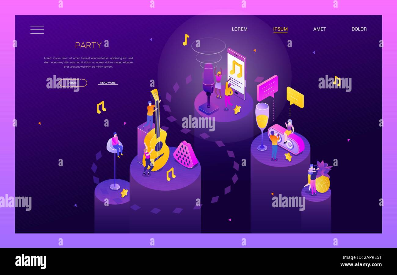 Party and celebration - modern isometric vector web banner Stock Vector ...