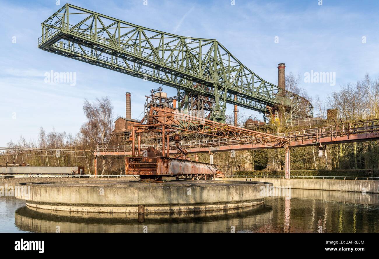 Wide angle shot of a part of the Landschaftspark in Duisburg,Germany ...