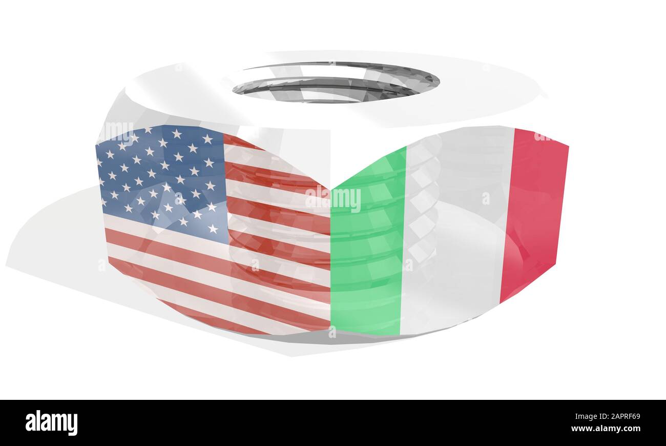 Business communication concept in industrial design. USA and Italy ...