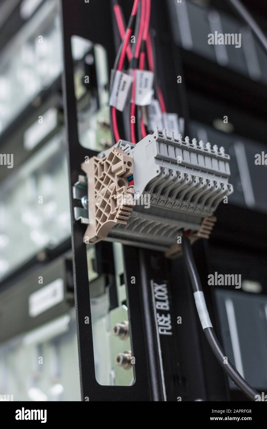 Close-up of a plastic electrical component with wiring Stock Photo - Alamy