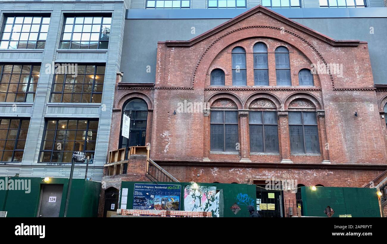 Church air rights are used to construct a condominium surrounding the ...