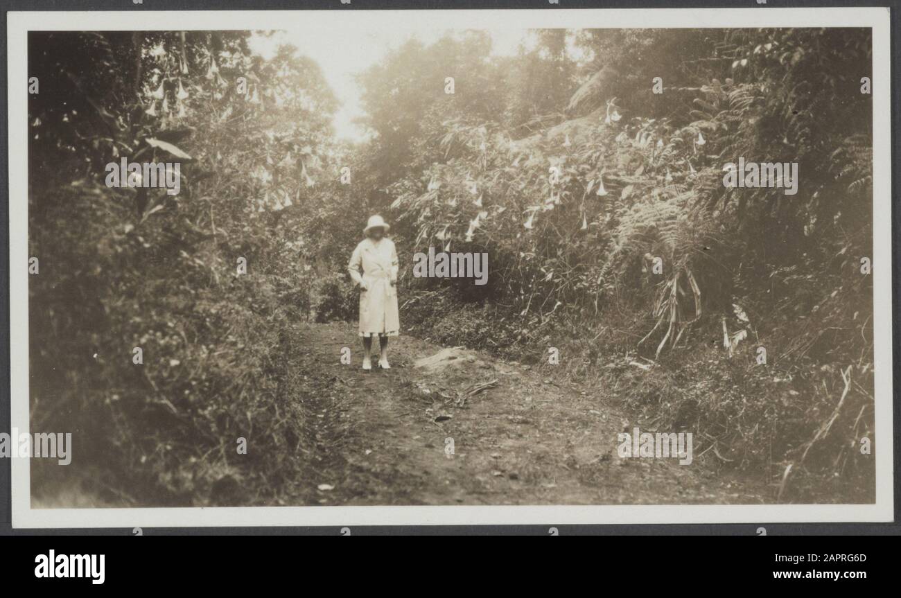 Jenny Visser-Hooft on a forest path, probably on Java in Indonesia Date ...