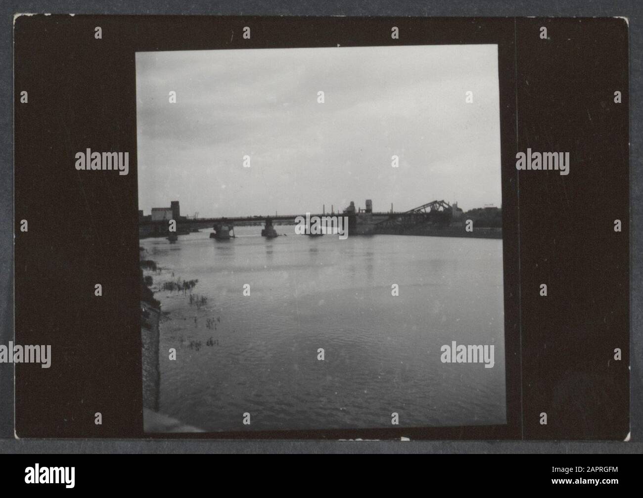 Devastations: bridges. 1940 Emergency bridges built over destroyed ...