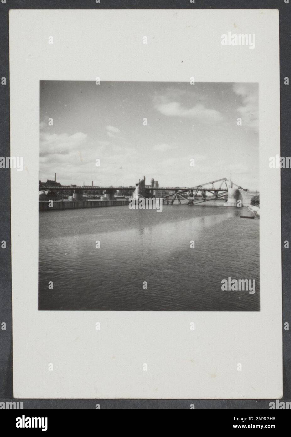 Devastations: bridges. 1940 Emergency bridges built over destroyed ...