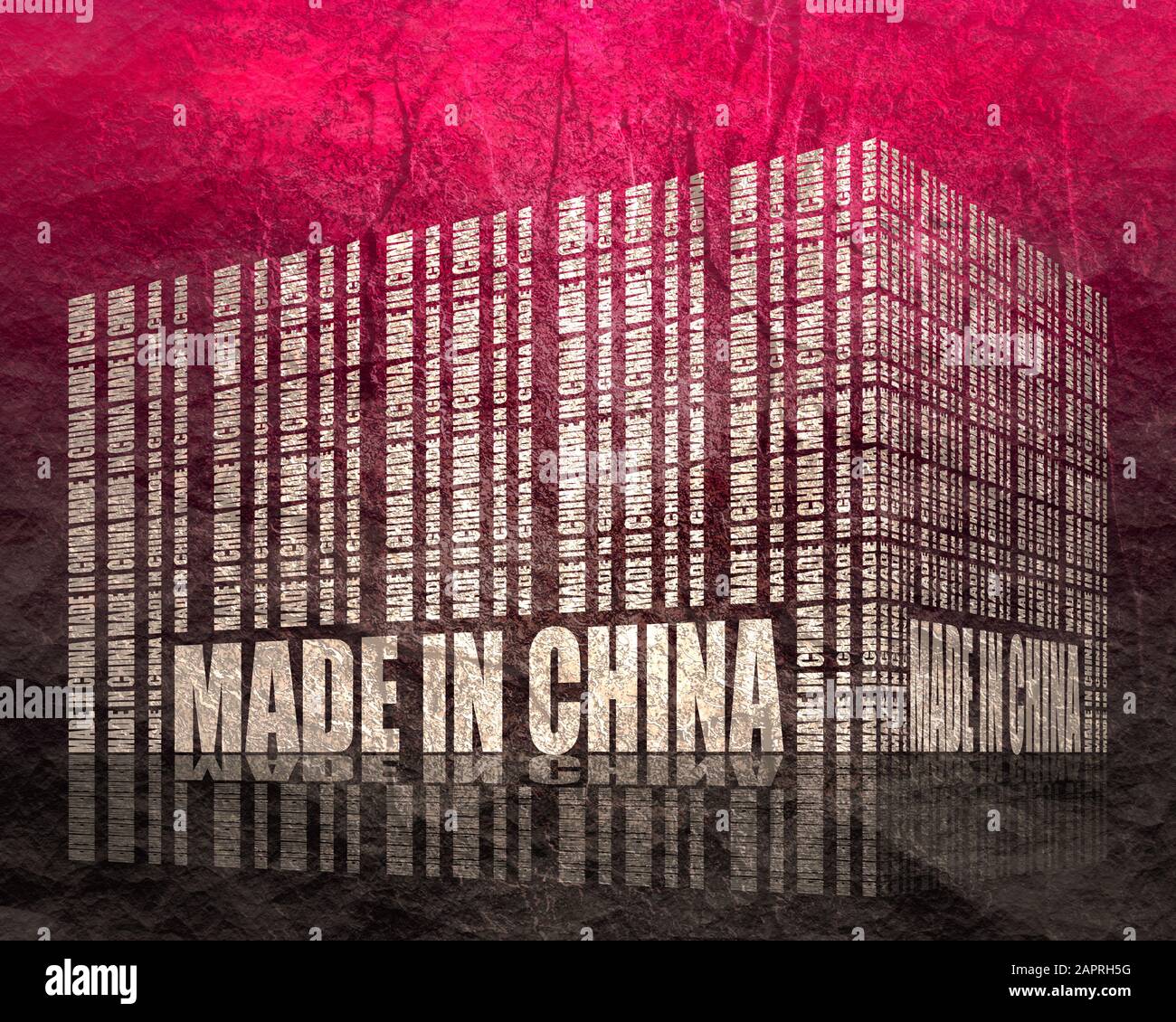 Made in China in bar code. Lines consist of same words Stock Photo - Alamy