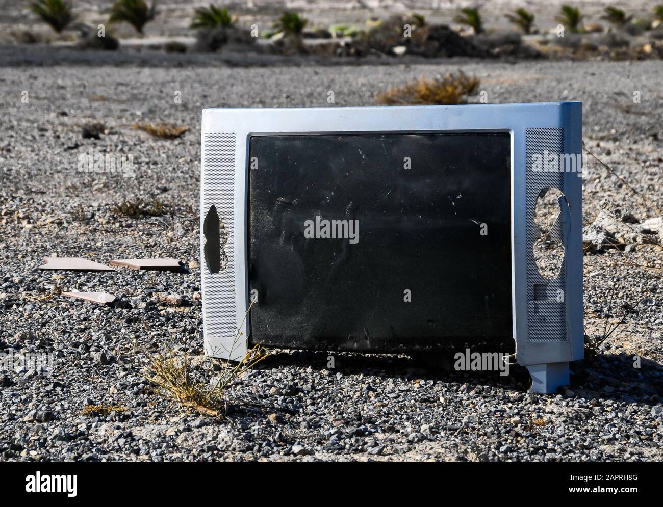 Selective focus shot of a broken screen of a television placed on a ...