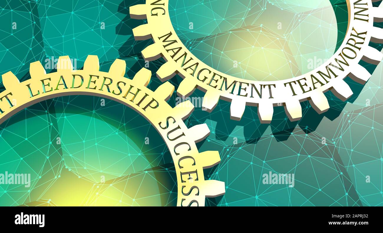 Leadership and management text on the mechanism of gears. Communication ...