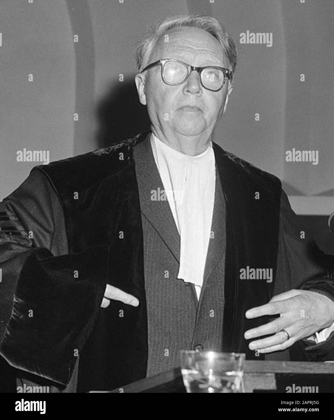 Dutch composer and musicologist Hendrik Andriessen giving his ...