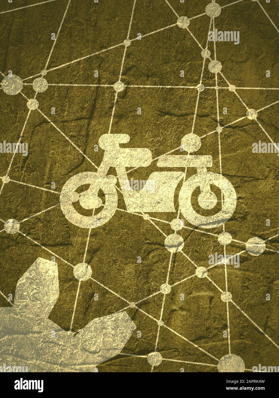 Low polygon style background. Motorcycle icon. Simple pictogram ...