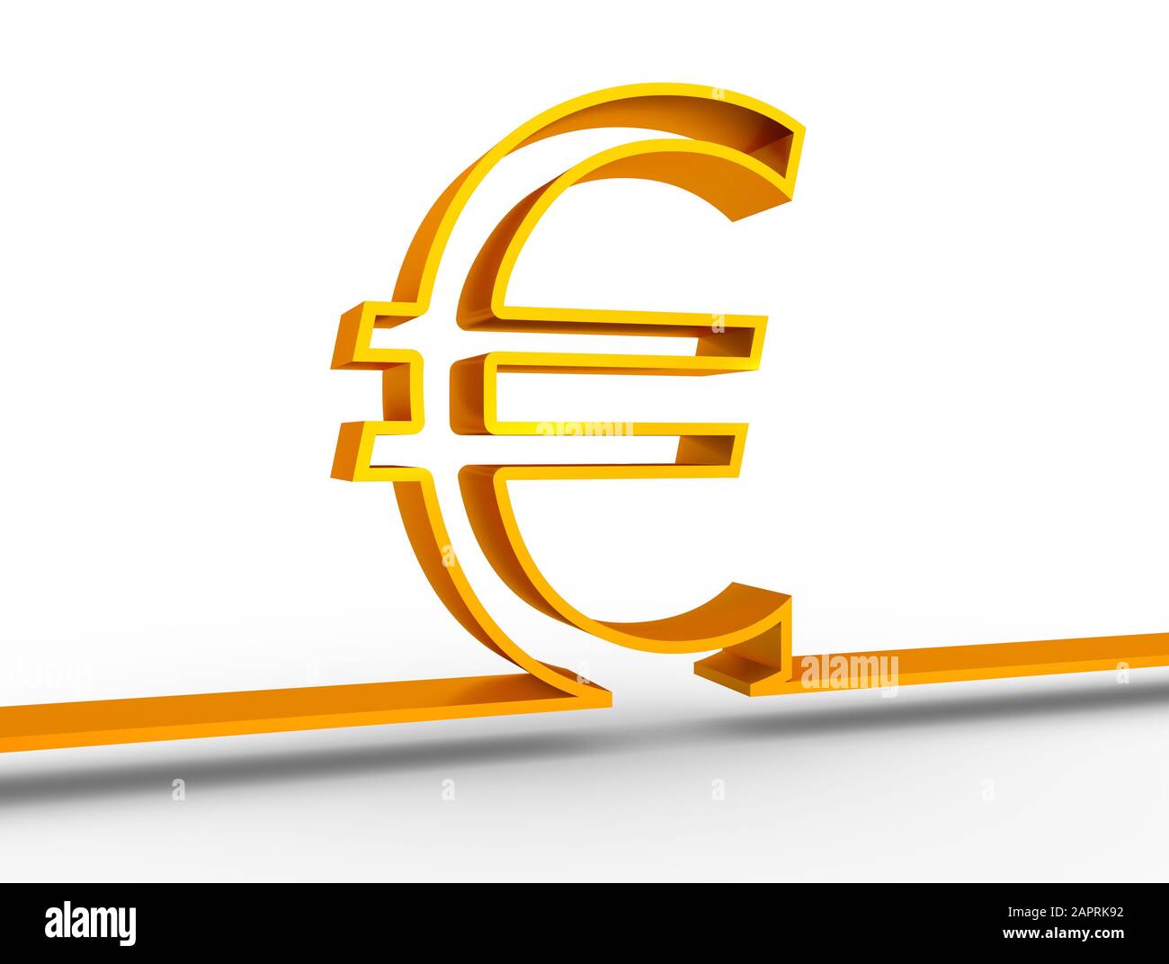 Euro outline symbol on white backdrop. 3D rendering Stock Photo - Alamy