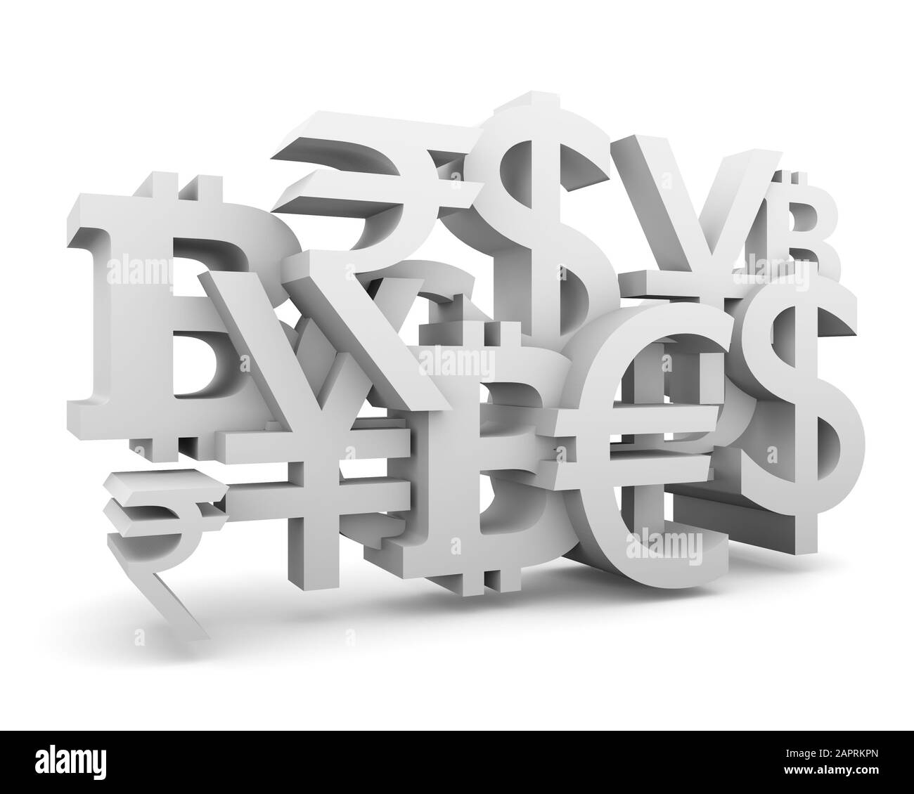 Currency symbols collage relative to trading. 3D rendering Stock Photo ...