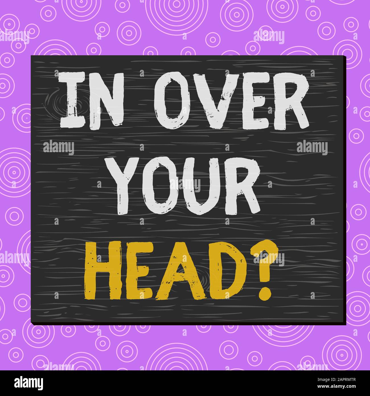Conceptual hand writing showing In Over Your Head question. Concept ...