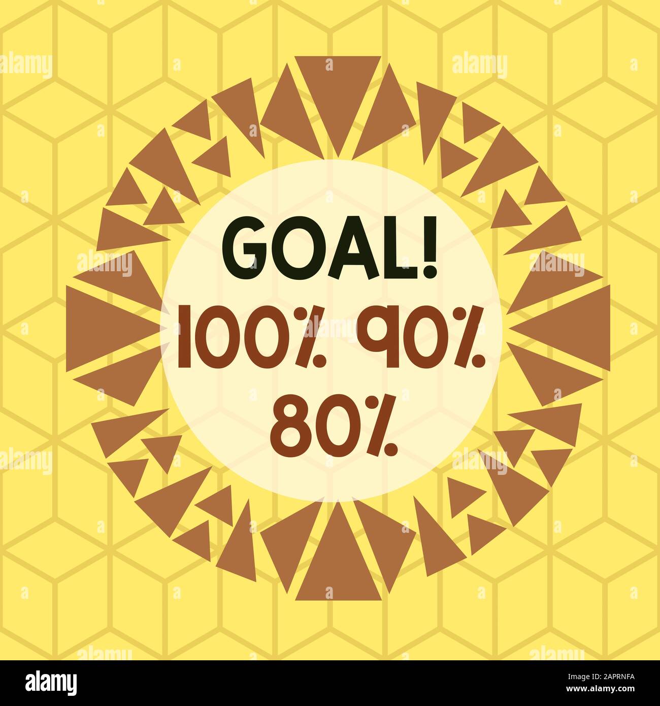Conceptual hand writing showing Goal 100 90 80. Concept meaning ...