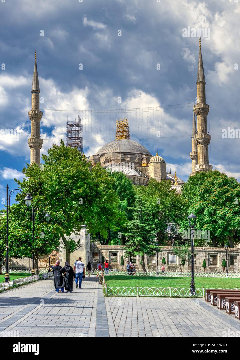 Istambul, Turkey – 07.12.2019. The Sultan Ahmad Maydan with the Blue ...