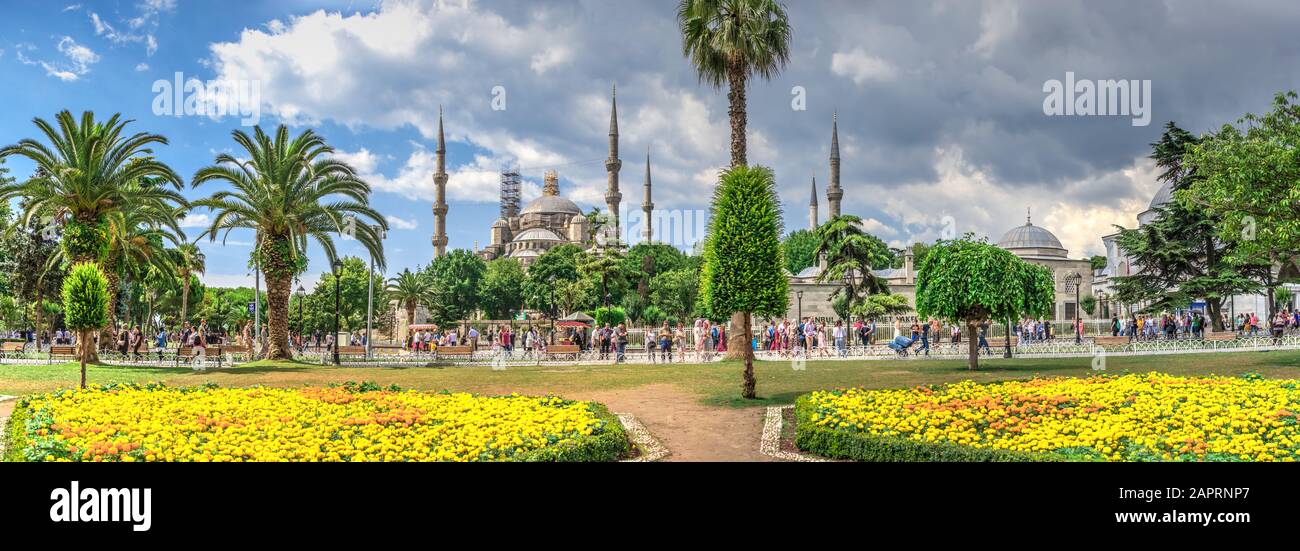 Istambul, Turkey – 07.12.2019. The Sultan Ahmad Maydan with the Blue ...