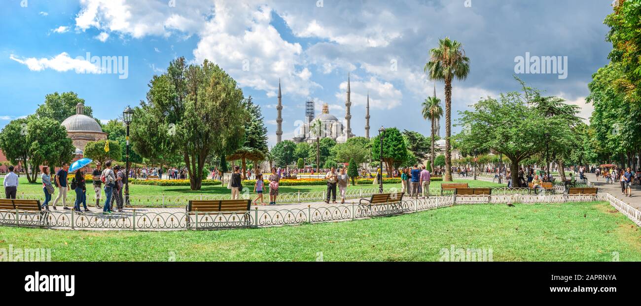 Istambul, Turkey – 07.12.2019. The Sultan Ahmad Maydan with the Blue ...