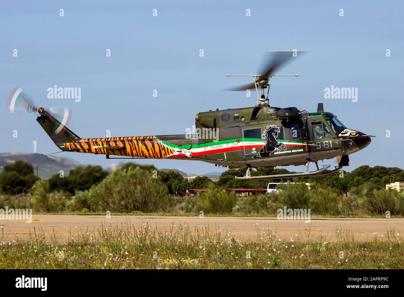 ZARAGOZA, SPAIN - MAY 20,2016: Special painted Italian Air Force Agusta ...