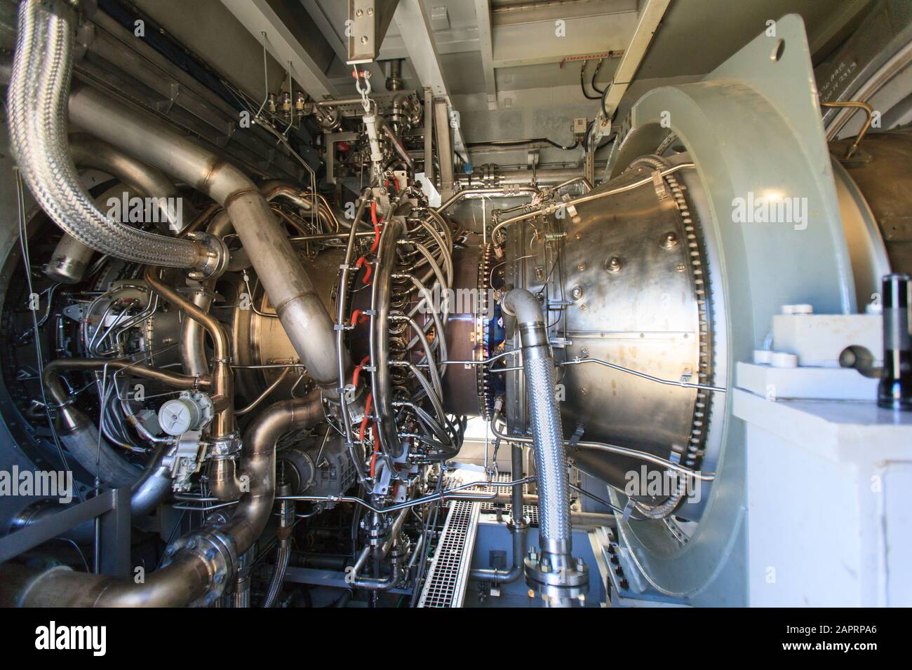 Gas turbine engine at an electricity cogeneration plant Stock Photo - Alamy