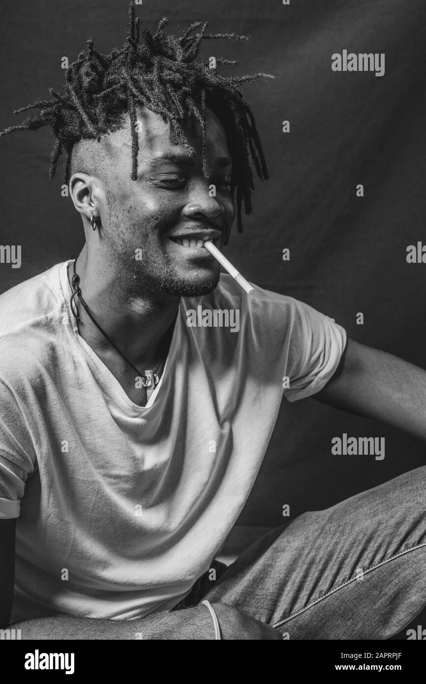 Studio Shoot Of African Model With Dreadlock Stock Photo - Alamy