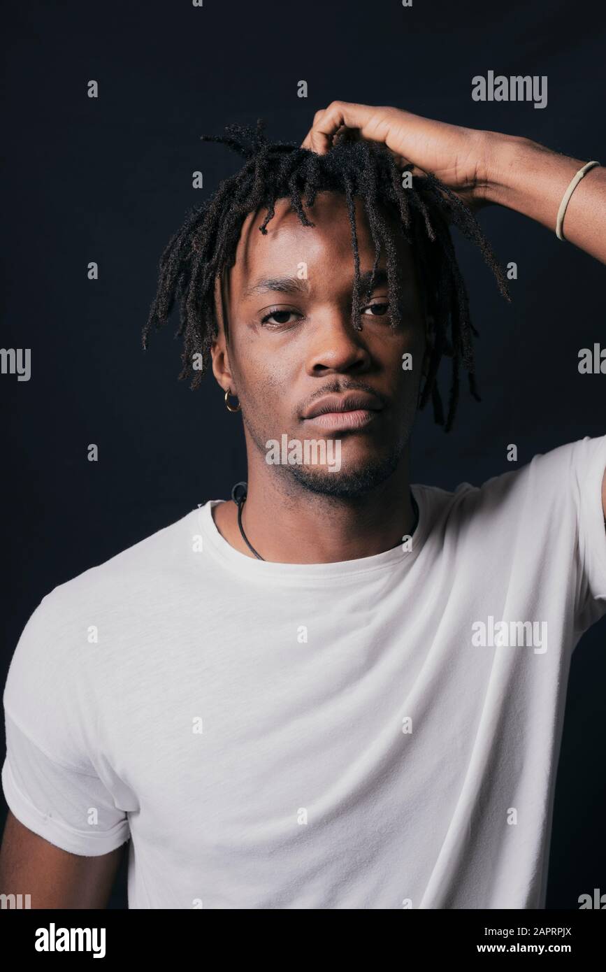 Studio Shoot Of African Model With Dreadlock Stock Photo - Alamy