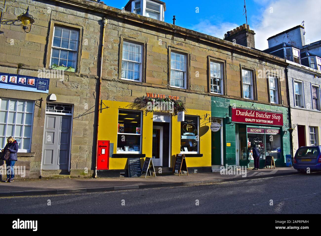 A general view of the old houses and shops that line Atholl Street ...