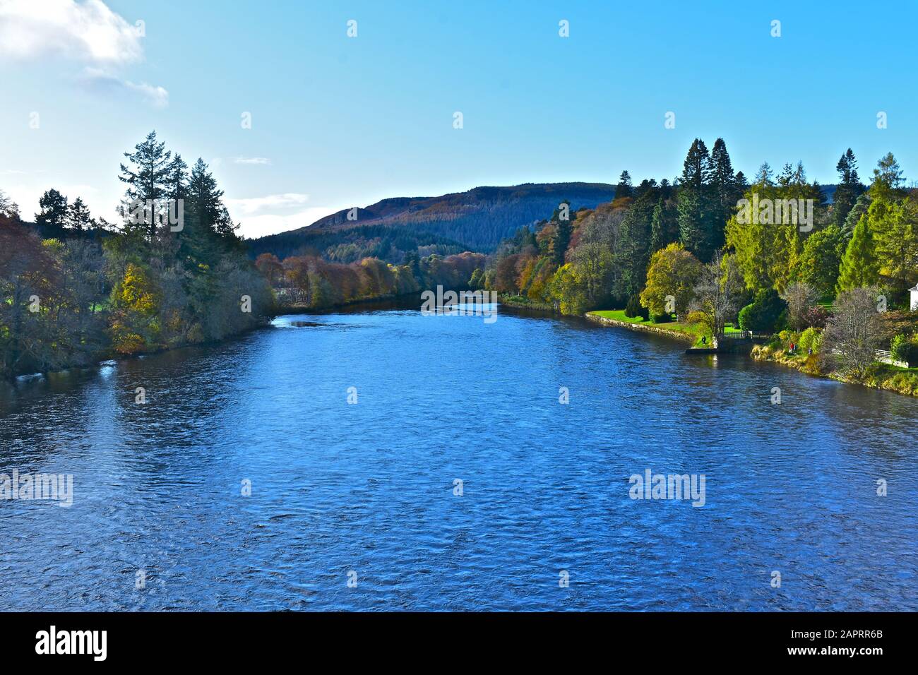 A stunning view of the beautiful autumn countryside at the Scottish ...