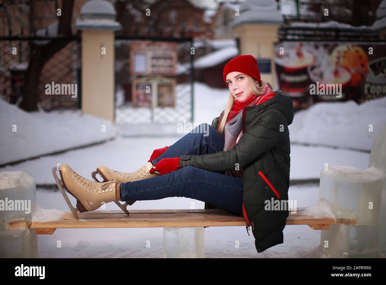 Ice rink bench hi-res stock photography and images - Alamy