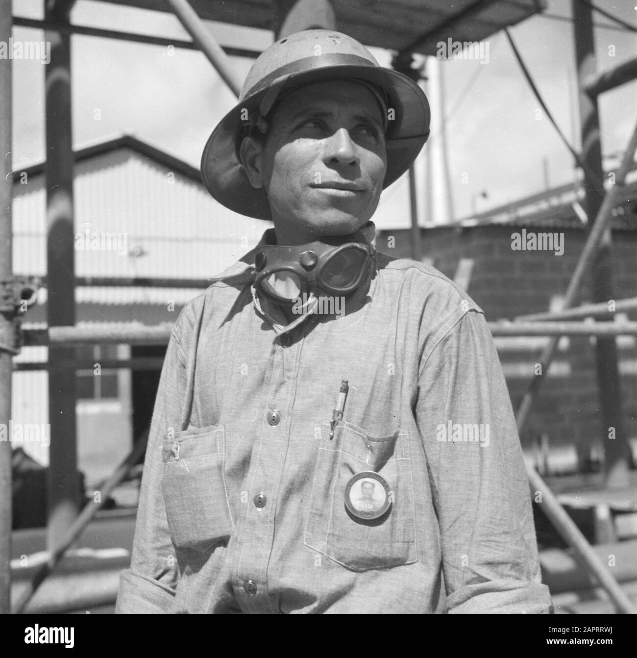 Worker in oil refinery Black and White Stock Photos & Images - Alamy
