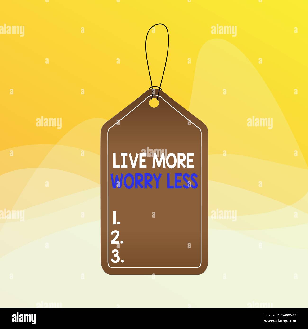 Writing note showing Live More Worry Less. Business concept for Have a ...