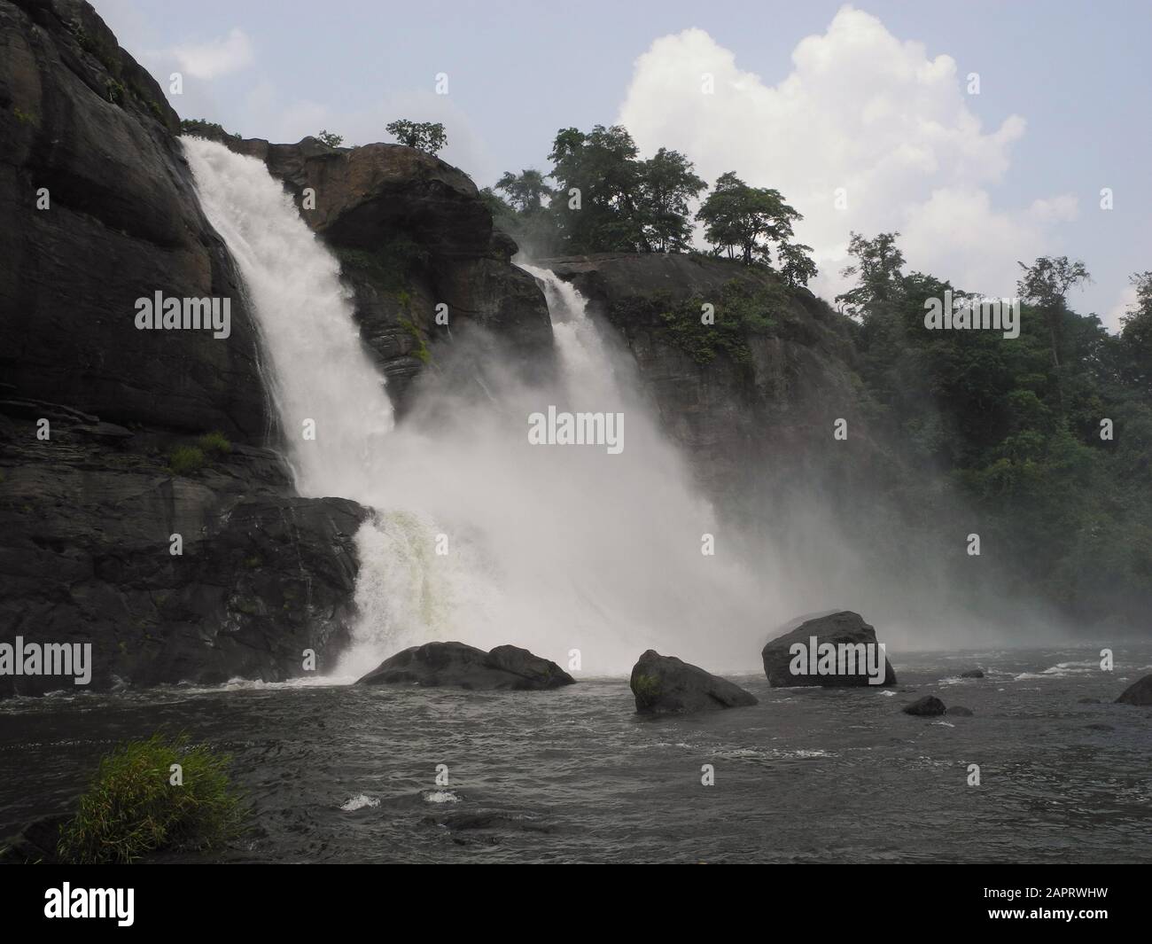 Low view Athirappilly waterfalls in Kerala Kochi region Stock Photo - Alamy