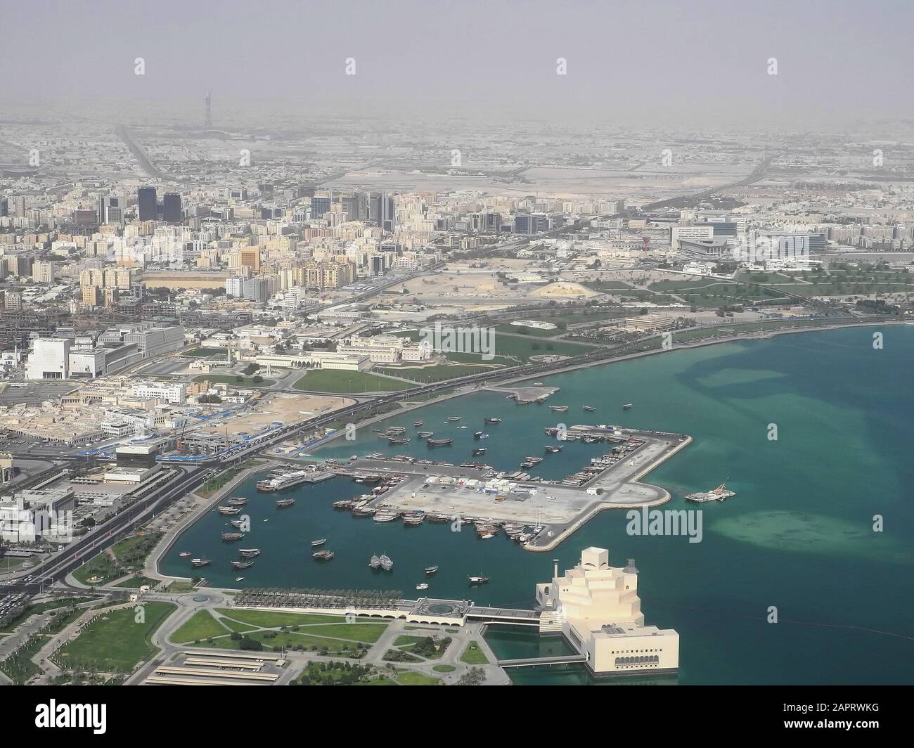 Aerial view landscape near Doha, Qatar, Middle East Stock Photo - Alamy