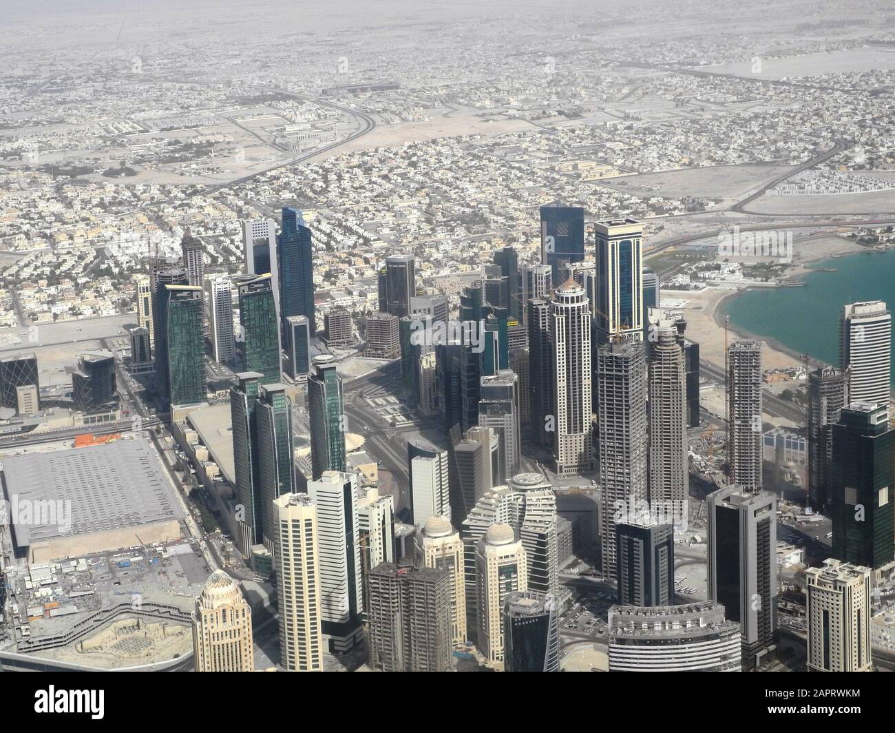 Aerial view landscape near Doha, Qatar, Miidle East Stock Photo - Alamy