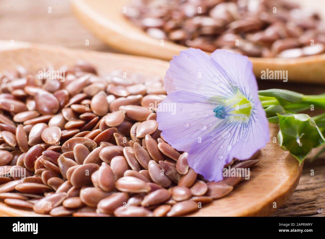 flax seed grains on the table, Linum usitatissimum Stock Photo - Alamy