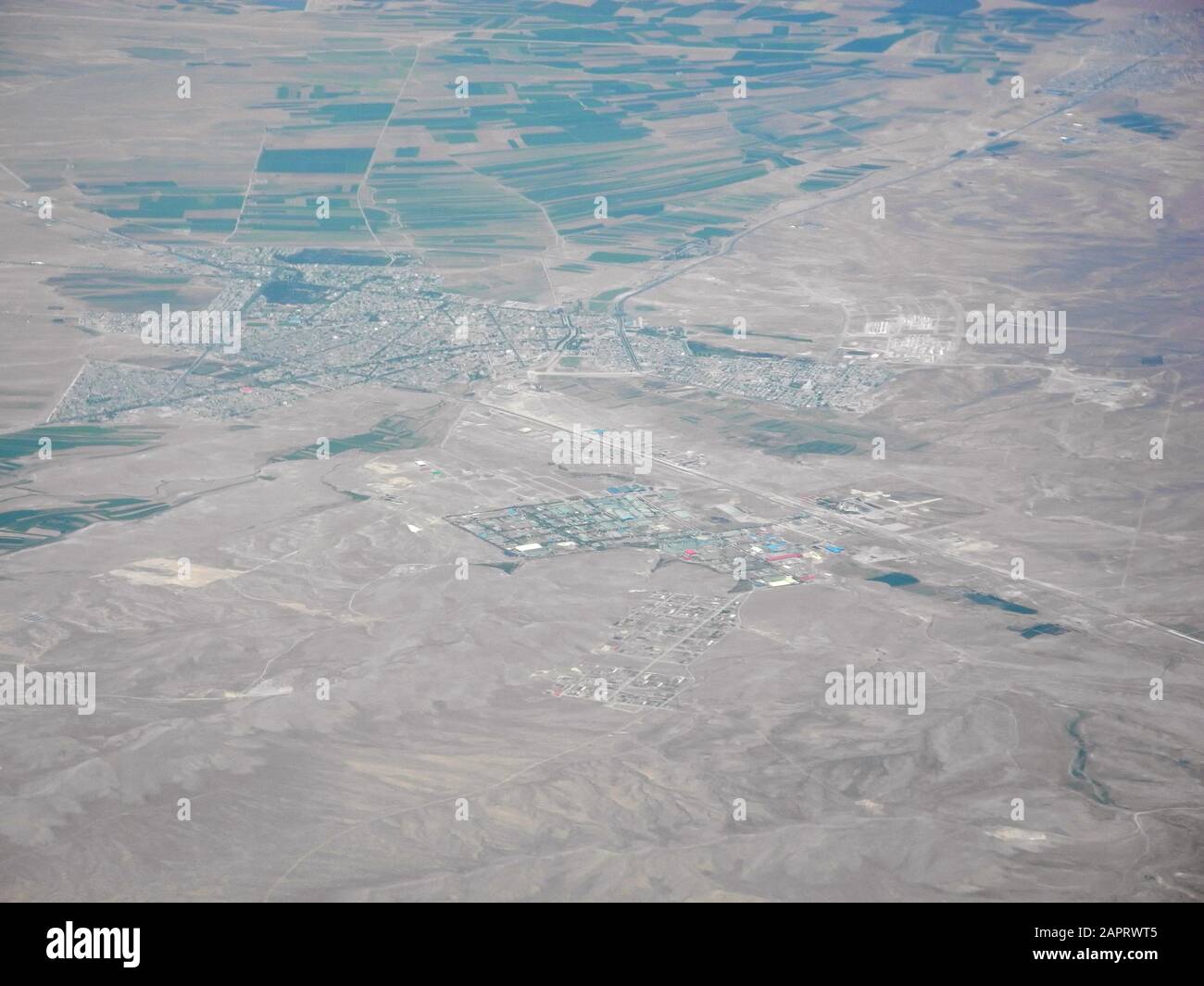 Aerial small city view landscape Middle East Stock Photo - Alamy