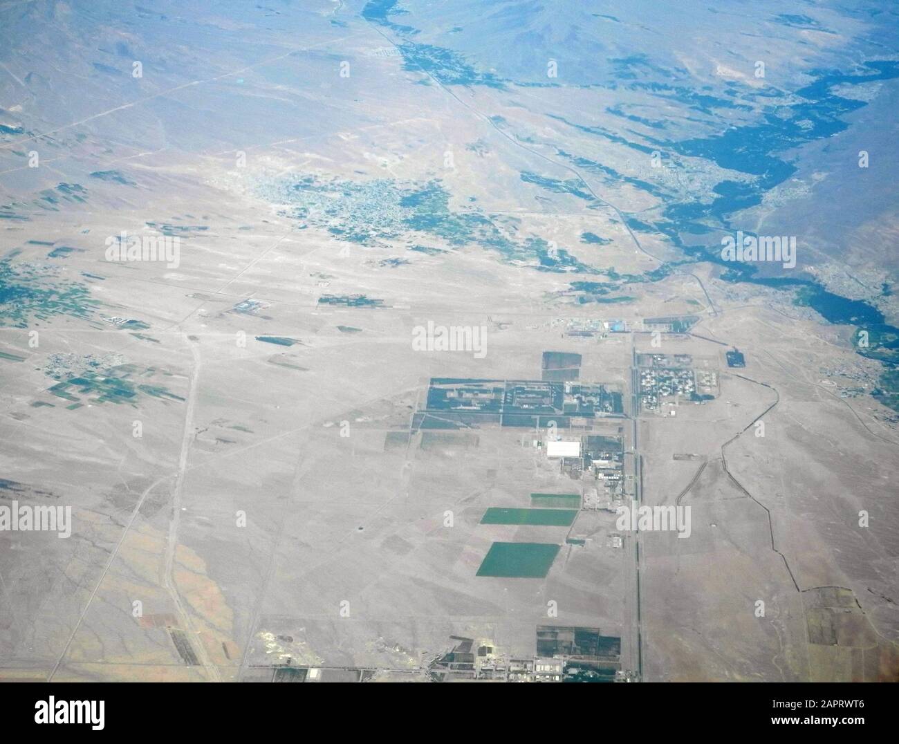 Aerial small city view landscape Middle East Stock Photo - Alamy