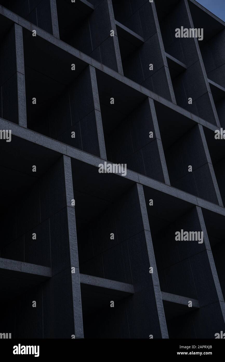 empty square stone wall building Stock Photo - Alamy