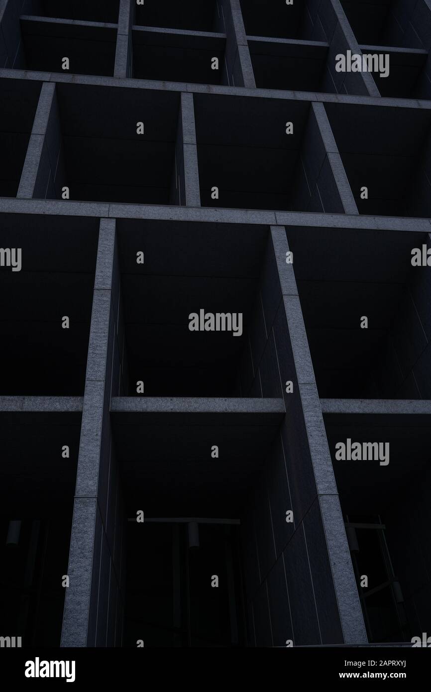 empty square stone wall building Stock Photo - Alamy