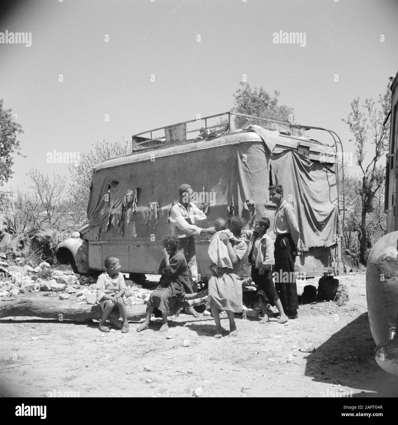 Middle East 1950-1955: Jordan A shelter in the refugee camp Bira near ...