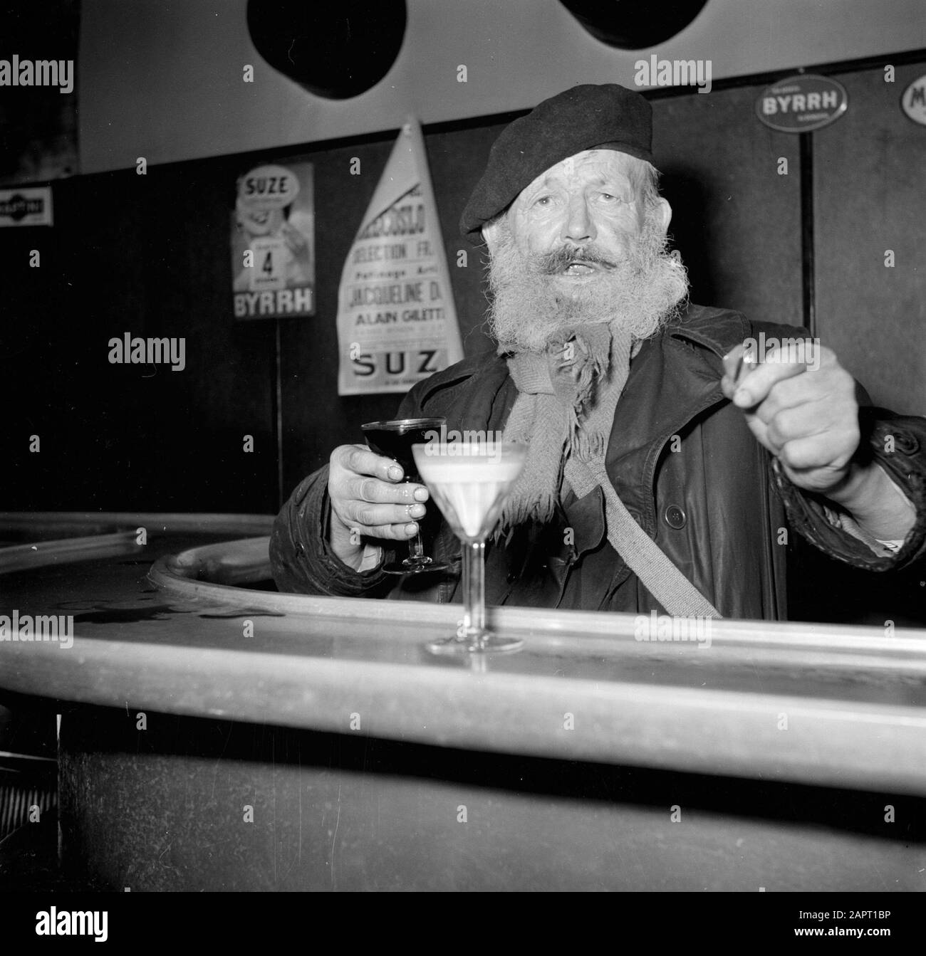 Two men at a cafe Black and White Stock Photos & Images - Alamy