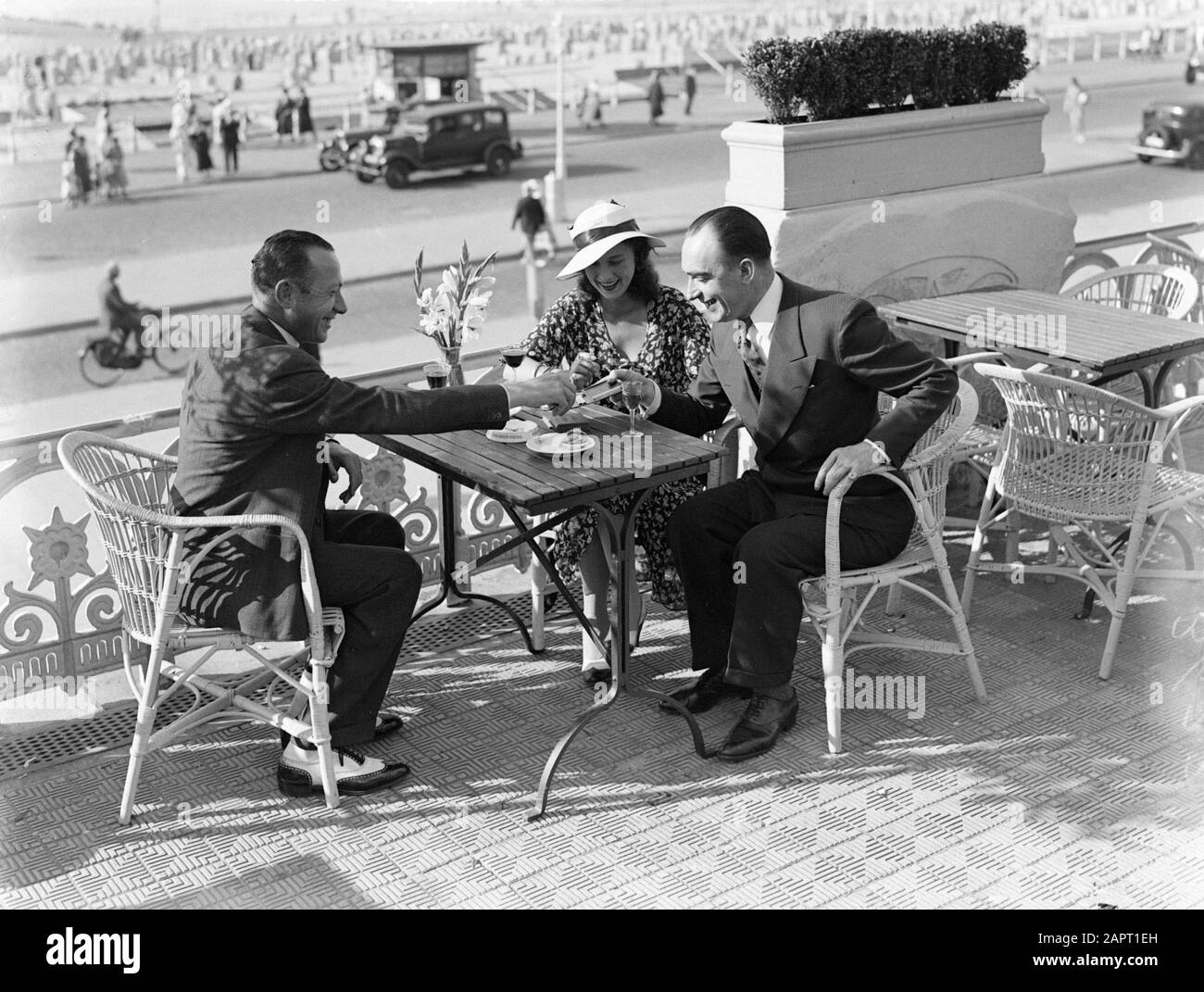 Men on terrace in Black and White Stock Photos & Images - Alamy