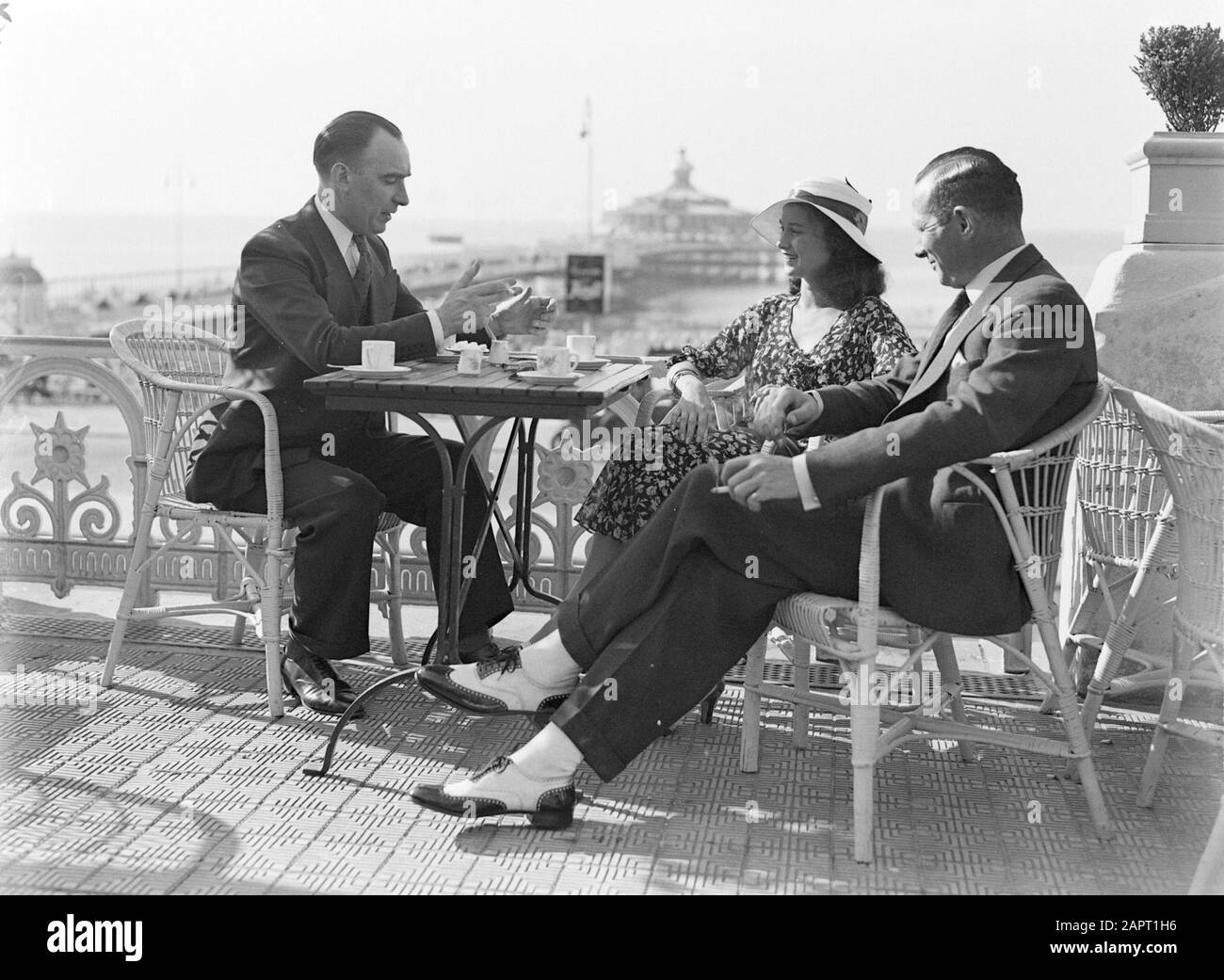 Men on terrace in Black and White Stock Photos & Images - Alamy