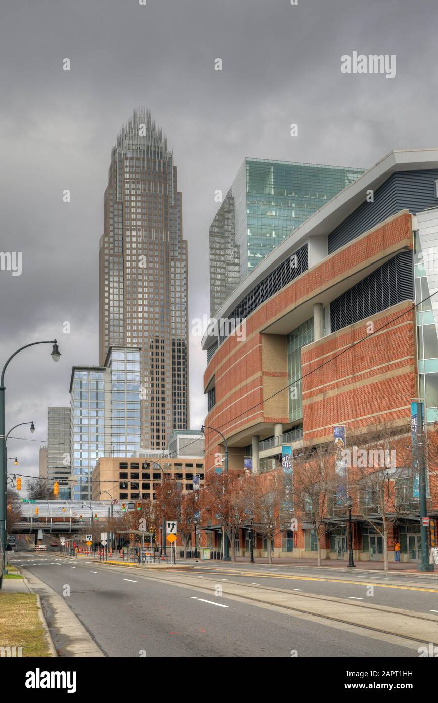A Vertical street view in Charlotte, North Carolina Stock Photo - Alamy