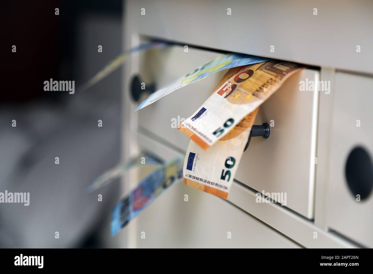 Money stored in drawers means insecurity and danger for savers Stock ...