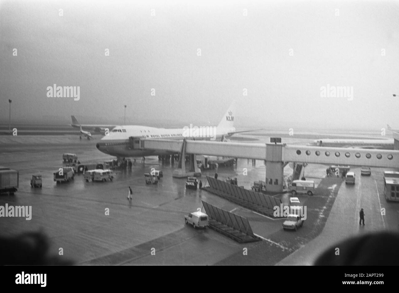 First Jumbo-Jet Boeing 747 B, KLM arrives at Schiphol Airport; KLM ...